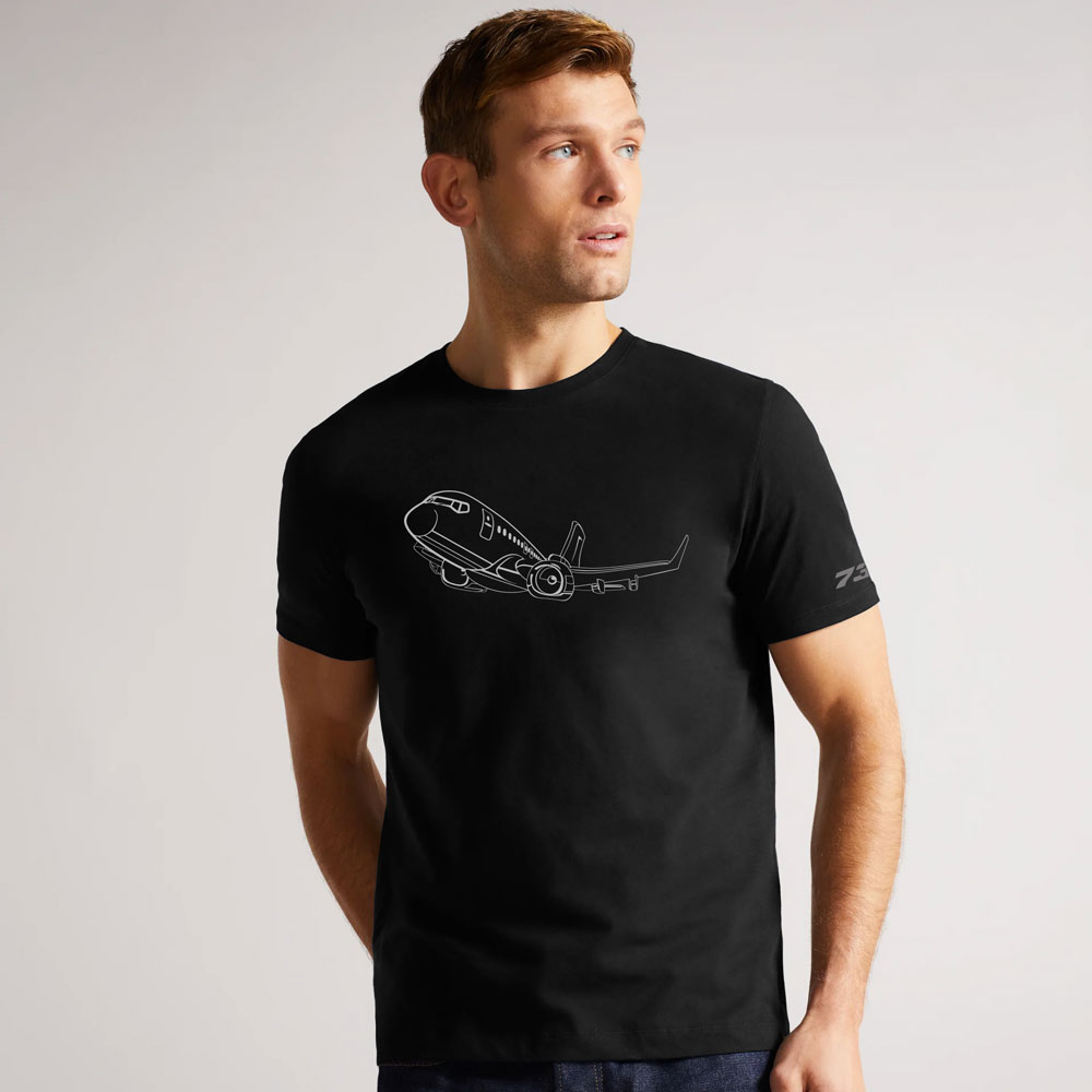 T-Shirt Airplane B737 Black - Aviation Warehouse